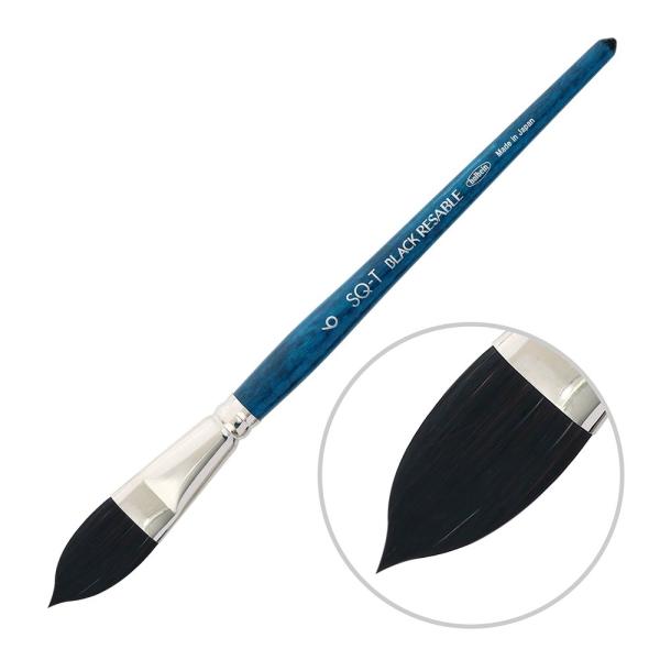 「ブラックリセーブル」は良質のリス毛に特殊処理されたリセーブル毛の特質を加え、絵具含みが良くソフトな描き味を実現。キャッツタン型の画筆の性能をより発揮することができます。繊細さが求められる水彩画に最適の筆です。クイル型と並んで伝統的な穂先形...