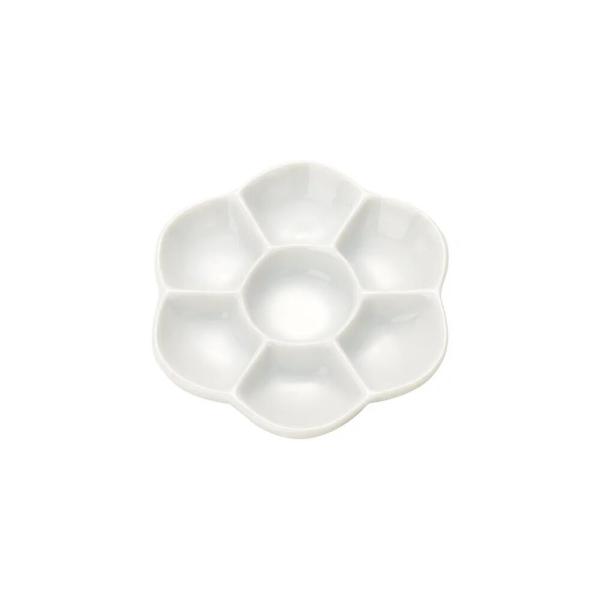 7つの仕切りで小作品や色数を使わない際に便利です。■サイズ：直径8.5cm■陶器製※この商品は梅皿(陶器) No.5が6枚入ったセット商品となります。