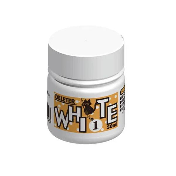 水性インクです。細部まで細やかな修正、白抜き加工が出来ます。なめらかなインクで、塗り重ねて少しずつ白くしていく事ができます。