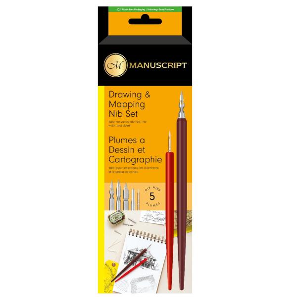 Manuscript は自社ブランドのカリグラフィー製品を世界中に販売するとともに、高級ペン、ギフト、文具業界で尊敬される数多くのブランドの英国代理店としても活動しているブランドです。Drawing＆Mapping Nib Setは、簡単な...