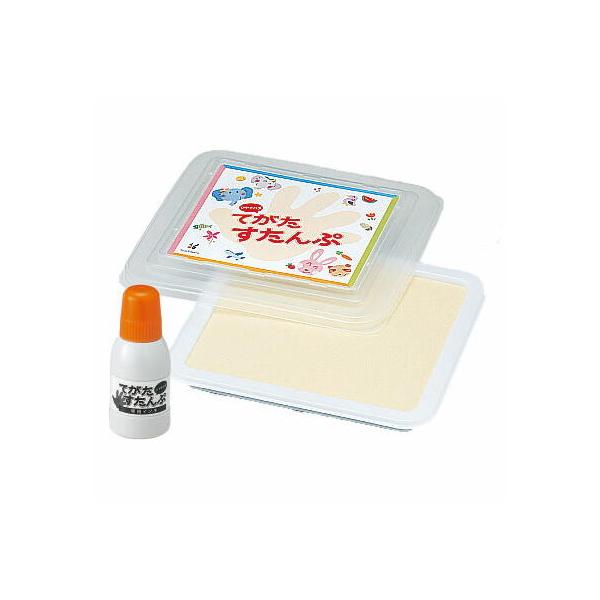 お子様の「今」をかわいく残せる手形アート。布にも捺せる特殊インキと大型スポンジパッドのセットです。インキには色紙やアルバムなどの紙にはもちろん、布にもくっきり捺せる特殊インキを採用。布に捺した場合、アイロンをかければしっかりインキが定着し、...
