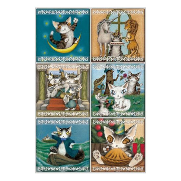 タイル風のステッカー。壁面や家具、小物に貼って、お部屋の雰囲気を手軽にアレンジできます。お風呂などの水回りでも使えます。※何度も貼り直しが可能なステッカーではありません。素材：ポリ塩化ビニール、紙ステッカーサイズ：約96×96mm6柄1セッ...