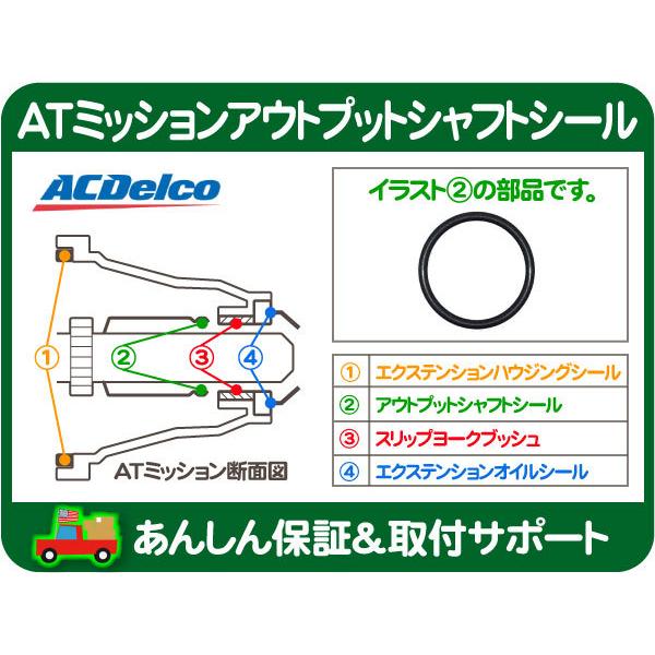 商品名・商品コードACデルコ ATミッションアウトプットシャフトシール・商品コード:FTU仕様・詳細ミッションのアウトプットシャフトのスリーブ内側についているOリングです。(取付位置はイラストをご確認ください。)交換はミッションエクステンシ...
