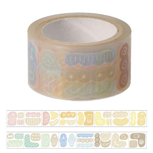 人気イラストレーター・mizutamaさんのイラストを使った、クリアテープです。クリア素材なので、下地の色を生かして貼ったり、透明な素材と組み合わせることで透け感を楽しめます。ミシン目入りだから、キレイに切り離してお使いいただけます。手帳デ...