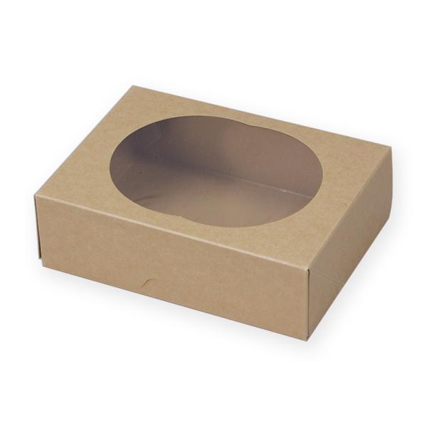 組み立て式の窓付きスナックケースです。●電子レンジ使用可●オーブン使用不可●耐油性：あり●耐水性：あり●入数：50枚底部：140×105mm／深さ：43mm