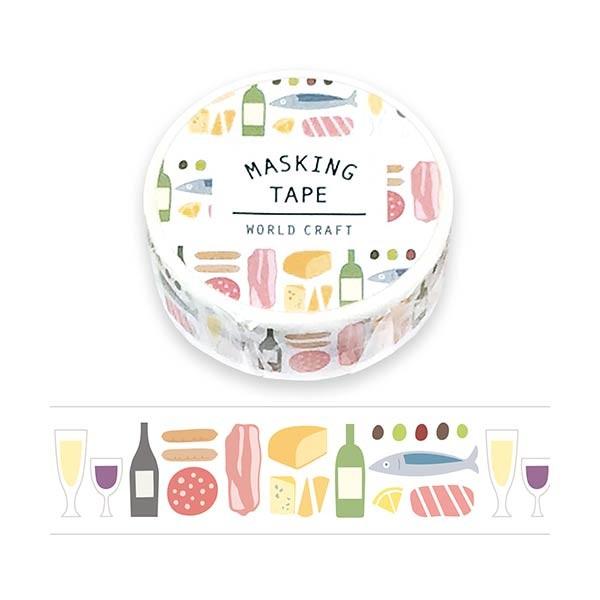 Marche(マルシェ)をテーマにしたデザインです。●サイズ：幅15mm×7m●素材：紙製【注意事項】再剥離性が特長のテープですので、強力に接着したい、しっかり封緘したい、といった用途には向きません。あらかじめ、ご了承ください。