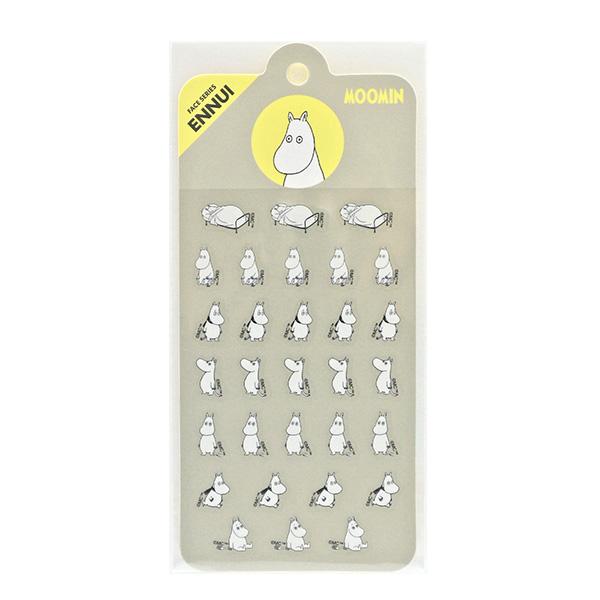 表情豊かなムーミンがシートシールになりました！手帳やカードのデコレーションにピッタリです。シール台紙裏の点線でカットするとメッセージカードとしても使えます。●サイズ：横90×縦200mm●素材：PET