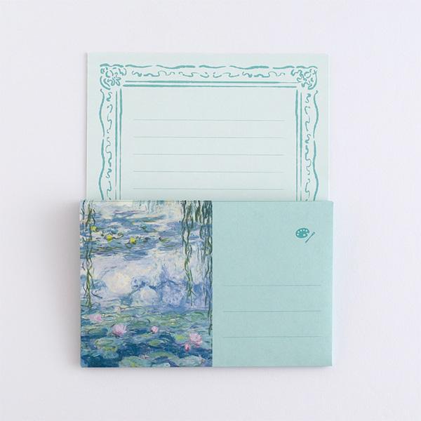 日常生活の中で名画を身近に感じることができる新シリーズ「DAILY MUSEUM」。額縁の中にメッセージを書き込むような便箋デザイン。便箋うらは全面、絵画になっています。【セット内容】便箋6枚・封筒3枚【サイズ】便箋：W140×H180mm...