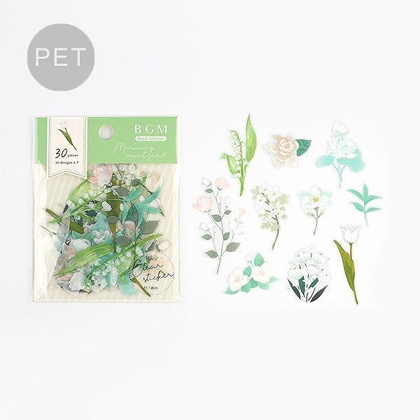 Make your day beautiful「平凡な日常にも、記憶にとどまるシーンは必ずある」をテーマに。手帳やギフトなど幅広く使えるおしゃれなフレークシールです。●素材：PET●10デザイン×3枚　合計30枚入り