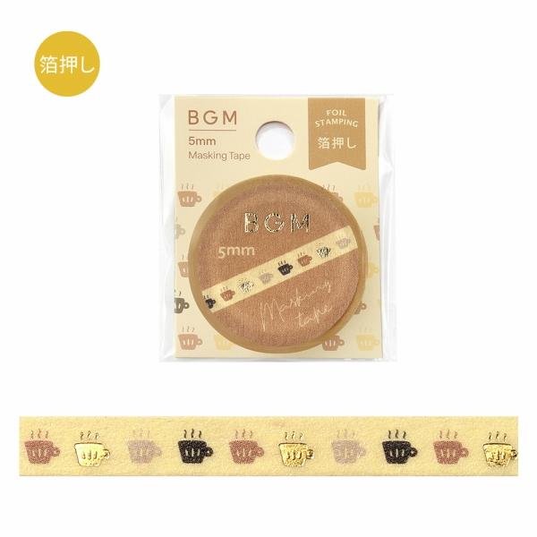 BGMのLife5mmサイズ、細幅タイプの箔押しマスキングテープです。グリーティングカードや手帳に、ハンドメイド作品やスクラップブッキング、ギフトラッピングなど、自分好みの使い方で幅広くお楽しみいただけます。●サイズ：幅5mm×5m●素材：...