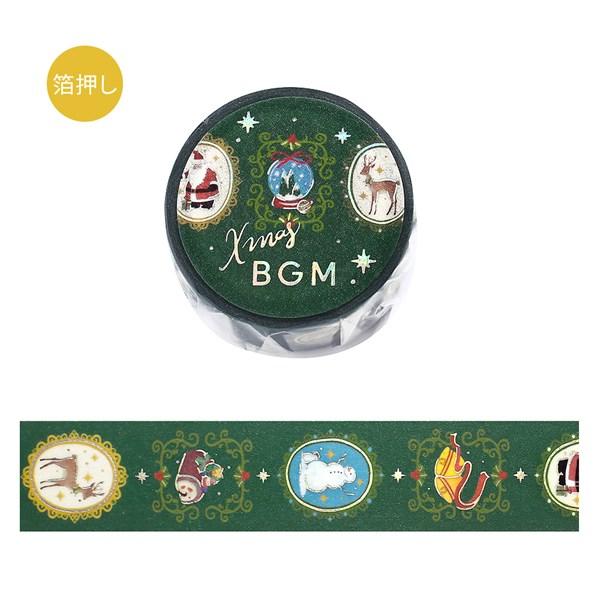 BGMのXmas数量限定、箔押しマスキングテープです♪かわいいクリスマスモチーフに豪華な箔押しがおしゃれ！無くなり次第終了なのでお早めにお買い求めください。●サイズ：幅20mm×5m●素材：和紙●箔押し【注意事項】再剥離性が特長のテープです...