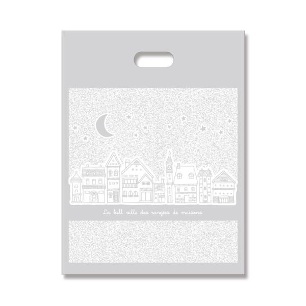 生物由来の有機資源を原料としたバイオマス成分を２５％含んだ底マチ付の手抜きポリ袋です。}ヨーロッパの小さな町並みをモチーフにしたデザイン。バイオマスマーク取得済みで、「プラスチック製買物袋有料化制度」の対象外とすることが可能です。主原料のサ...