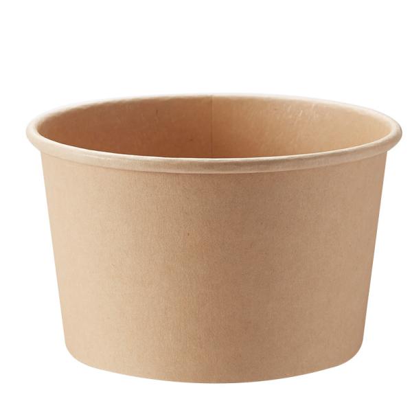 ナチュラル感のあるおしゃれなクラフトのペーパーカップです。スープやお惣菜など、幅広いメニューのテイクアウト用として。アウトドアやレジャー、ホームパーティー等にもお薦めです。※食品の長期保存には適しません。●サイズ：口径１４２×底径１１３×高...