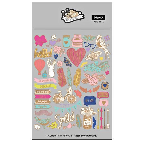 スクラップブッキングやアルバム、カードメイキングなどにオススメのダイカットのパーツです。 1つのパックをお使いいただくだけで全体に統一感を出すことができます。 裏面に粘着加工はしてありません（シールではありません） のりや両面テープを使って...