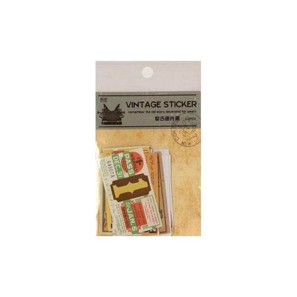 レトロなデザインがアルバムやジャーナルのワンポントデコレーションにぴったりです♪大きめのサイズなので手帳デコレーションやバレットジャーナルなど幅広く楽しめます！●サイズ：台紙サイズ：約125×90mm商品サイズ：4x7cm●容量：24枚●素...