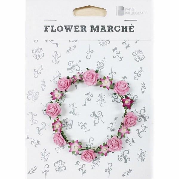 スクラップブッキングはもちろん、幅広いホビーシーンに使える紙製のフラワーリングです。●入り数：1個（花の数：16輪）●リング外形：約60mm●素材：紙、ワイヤー《ご注意点》・製造ロットにより色味・仕上がりに差がある場合がございます。・花芯等...