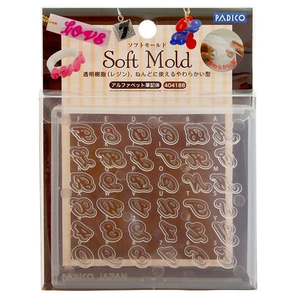 ジュエルデコに!柔らか素材で型から綺麗に外れやすい！a〜z、0〜9の36文字が作れます。粘土はもちろん、透明樹脂（UVレジン）に適応した、やわらかい素材です。透明なので、どこまで注いだかも見やすいから便利！・透明樹脂（UVレジン）の場合:型...