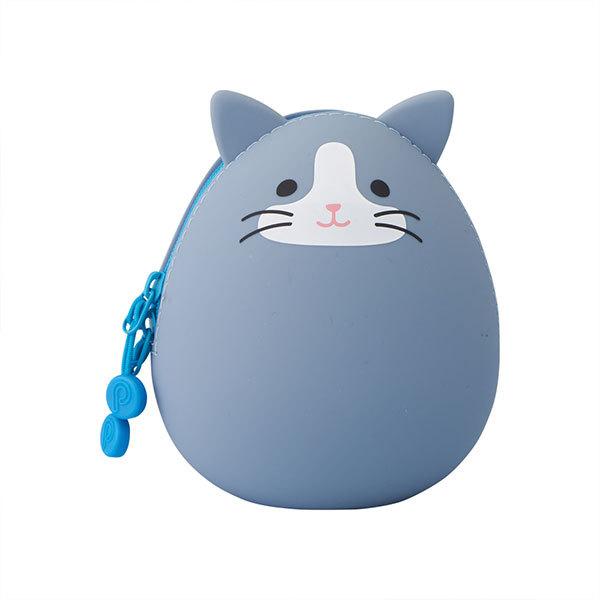 文具やコスメ入れにおすすめ♪かわいらしい動物柄の、立てて置けるたまご型のポーチです。側面を押せば間口が広がって取り出しやすくなります。●サイズ：Ｈ117×Ｗ100×D80ｍｍ●材質：本体／シリコーンゴム
