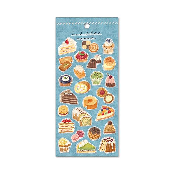 思わずこころがときめいてしまう食べ物を集めたステッカーシールです。質感や焼き加減など、食べ物へのこだわりが詰まっています♪あたたかみのあるイラストタッチも魅力的です！●サイズ：縦175×横90mm●素材：マスキングテープ