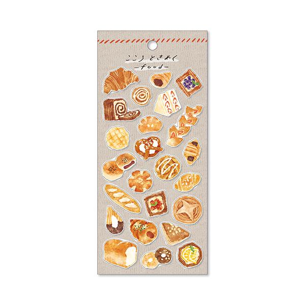 思わずこころがときめいてしまう食べ物を集めたステッカーシールです。質感や焼き加減など、食べ物へのこだわりが詰まっています♪あたたかみのあるイラストタッチも魅力的です！●サイズ：縦175×横90mm●素材：マスキングテープ