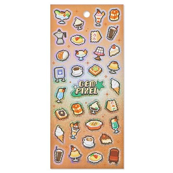 ドットイラストデザインのシールです!ポップなデザインとキラキラのホログラムが魅力的なシールです♪●サイズ:縦200×横90mm●素材:ホログラムフィルム