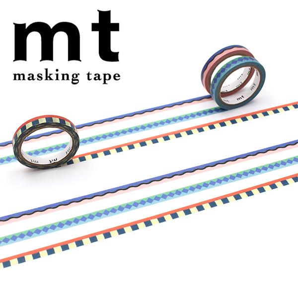 mt 2025 AUTUMN コレクション。6mmサイズの細幅タイプのマスキングテープ3巻セット。細さを生かして、何本も重ねてデコレーションしてもオススメ！手紙や飾りに、スクラップブッキング等のちょっとしたアクセントにもピッタリです♪ステー...