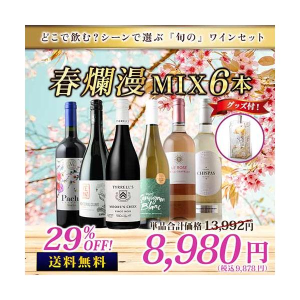 スプリングセール　ワインとグルメの祭典限定！〜4/27（月）11:59まで【SET-MIX】【SET-6】【送料無料】【母の日】【父の日】【プレゼント】【ギフト】【バーベキュー】【お中元】【ポイント利用】