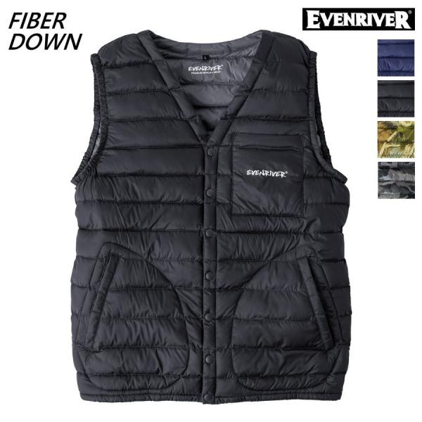 中綿にファイバーダウンを使用した薄くて軽い防寒ウェア。保温性が高くかさばらないので、インナーとしても着用OK。シンプルなベーシックカラーからワイルドなカモフラ柄まで。