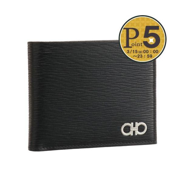 フェラガモ FERRAGAMO上質なペブルカーフに流れるようなキメ細かい型押しを施した、上品な2つ折り財布。フロント部分にはダブルガンチー二のブランドロゴ入りメタルプレートがアクセントに。シンプルさの中にもエレガントを追求した逸品です☆プレ...