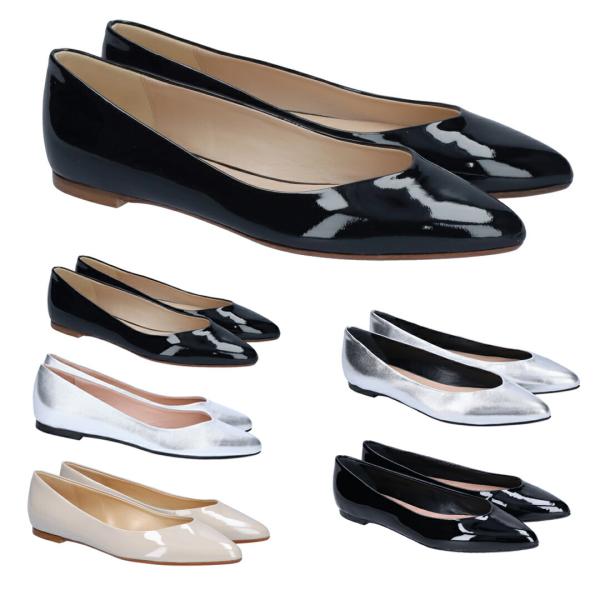 ファビオルスコーニ FABIO RUSCONI やわらかな上質レザーを使用したポインテッドトゥのフラットパンプスは、普段使いはもちろん、通勤などシーンを選ばずご活用いただけるベーシックな一足。【サイズ（約）】-【仕様】-【素材】カーフスキン...