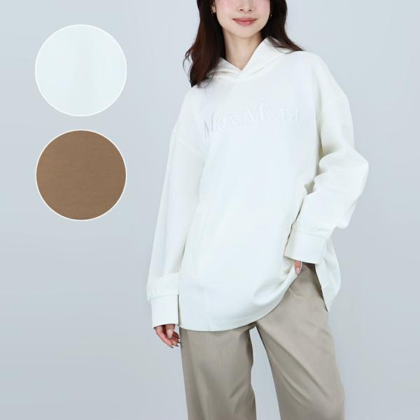 エス マックスマーラ S MAX MARA 柔らかなコットンジャージ素材で肌触りの良いオーバーサイズパーカー。フロントの立体感のある刺繍がインパクト。両サイドのポケットがあるのも嬉しいポイント。シンプルなデザインでコーディネイトしやすいアイ...