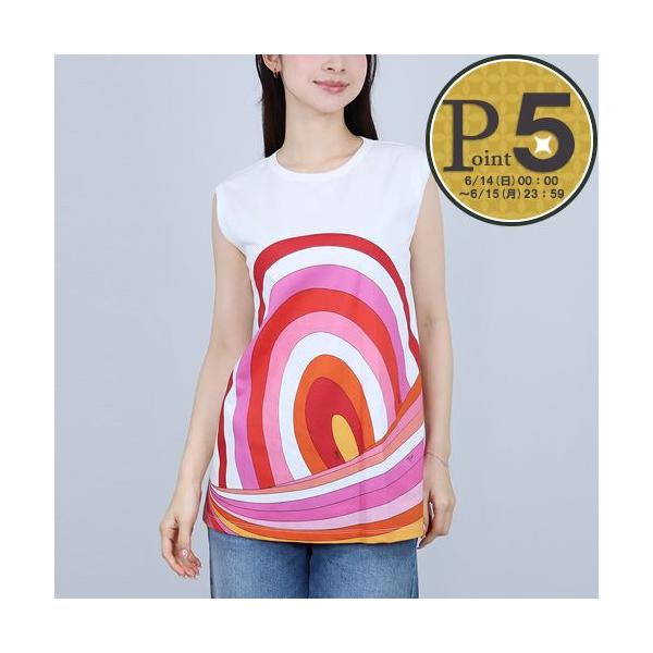 2026春夏 エミリオプッチ EMILIO PUCCI コットンの柔らかな素材がGOOD。個性あふれるデザインがポイント。【サイズ（約）】14【仕様】-【素材】コットン【カラー】WHITE/ORANGE【付属品】【注意】※入荷時期により予告...