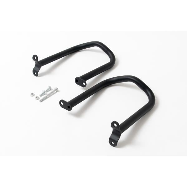 バイク転倒時に、車体のダメージを最小限に抑えるための商品です。フレームに取り付けることにより 、転倒時に傷つきやすいクランクケースカバー、 エンジンの冷却フィン、カウル、フレームなどの損傷を防ぐことができます。■参考適合車種GN125■カラ...