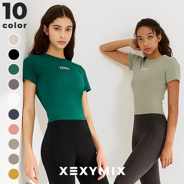 xexymix ゼクシィミックス ゼクシーミックス ヨガウェア 半袖 Tシャツ トップス カットソー ヨガトップス ヨガ フィットネス フィットネスウェア レディース ジムウェア トレーニング ピラティス ランニング スポーツ XA5444...