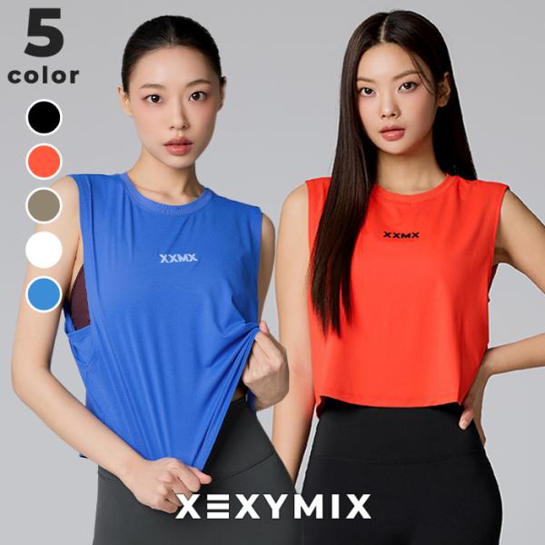 ゼクシィミックス xexymix ノースリーブ ヨガウェア トップス ヨガトップス ピラティス ホットヨガ スポーツウェア レディース トレーニングウェア フィットネスウェア ランニングウェア ジムウェア ゼクシーミックス xtfsl04j2
