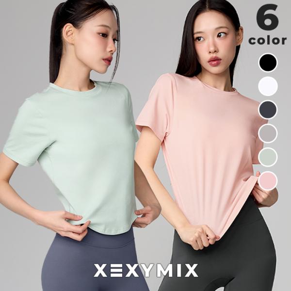 ゼクシィミックス xexymix Tシャツ ヨガウェア トップス ヨガトップス ピラティス スポーツウェア レディース トレーニングウェア レディース フィットネスウェア レディース ランニングウェア ジムウェア レディース ゼクシーミック...