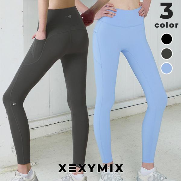 ゼクシィミックス xexymix レギンス 9分丈 ポケット付き ランニングレギンス  レディース ヨガレギンス ヨガパンツ ヨガウェア ピラティスウェア スポーツウェア トレーニングウェア フィットネスウェア ジムウェア ゼクシーミックス...
