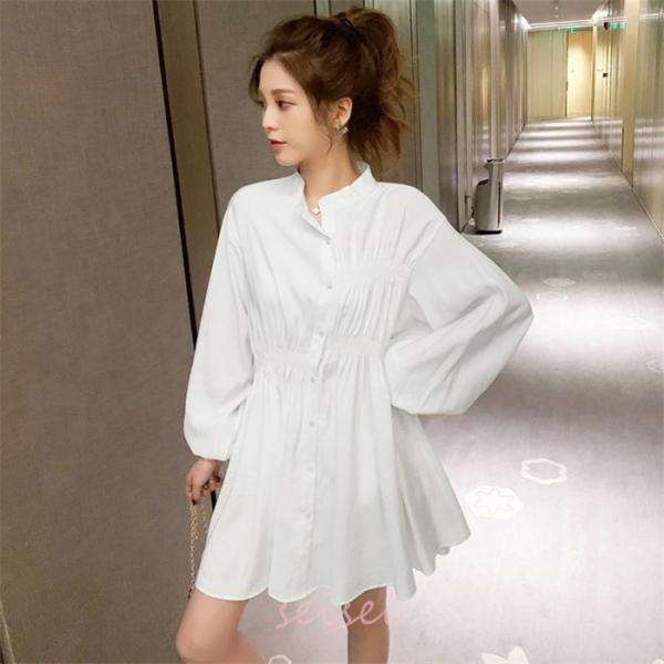 ■商品コード：SOPS030■素材：ポリエステル■カラー：ホワイト/ブラック■サイズ：（約）[S]   着丈:約79cm  肩幅:約46cm  袖丈:約52cm   胸囲:約94cm[M]  着丈:約80cm  肩幅:約47cm  袖丈:約...