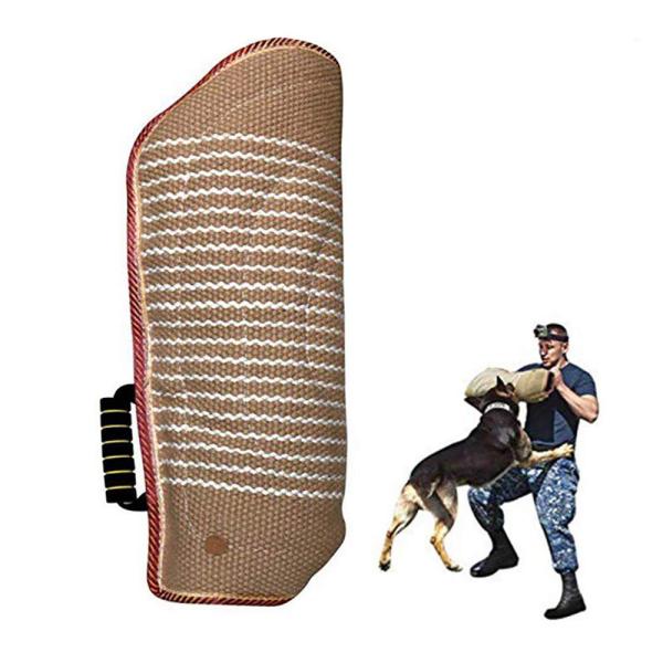 犬訓練用スリーブのカバーx1サイズ：60 x 30 cm 左右手を問わず、適用します。安全なリネン素材で耐久性が非常に良いです。重量：約1400ｇ軍用犬の訓練、警察犬・番犬の訓練、不審者に噛み付き訓練に適用です。肘、腕を覆い、犬をトレーニン...