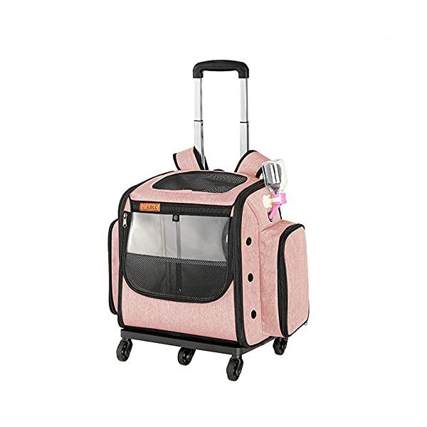 【3WAY出かけラクラク】キャリーリュックとして使い、ワンちゃん、猫ちゃんを連れていても両手が空いていますので他のお荷物を持つことも可能です。キャリーカートとしても使えるから、旅行やお出かけに最適です！さらに、オックスフォード生地を採用して...