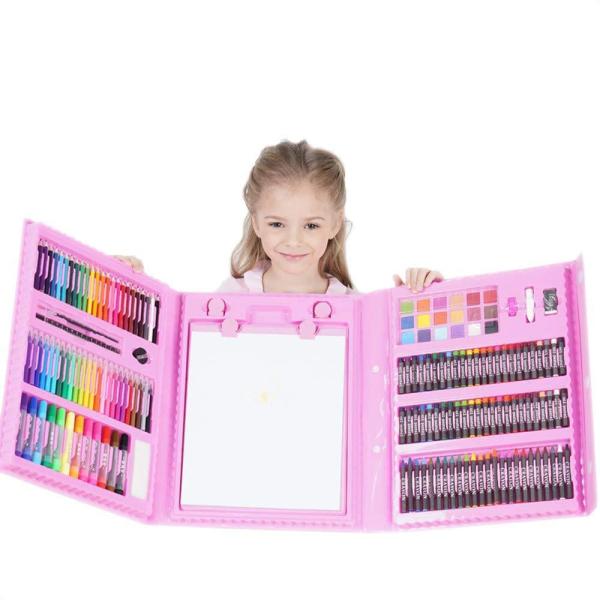 モデル番号を入力してください?【176ピースのお絵かきセット】 初心者の方やお子様にももちろんおすすめです。たくさんの画材の中から好きなものを選んで、組み合わせたりして、楽しい塗り絵をしましょう。子供の知育教育に最適なお絵かきセットの登場で...