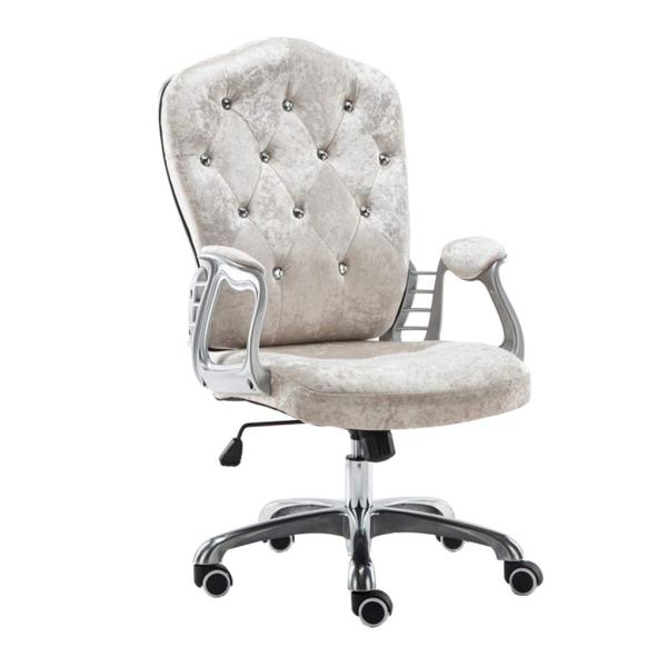 【快適なオフィスチェア】人間工学に基づいた背もたれ、クッションシートには、柔らかなベルベットで覆われた高弾性スポンジが埋め込まれており、一日中快適でサポートします。【高さ調節可能な回転椅子】シート下のレバーを押すだけで、シートの高さを17....