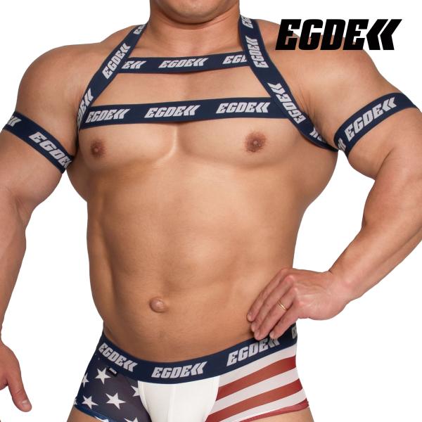 【発売日：2026年03月20日】星が導くフリーダムスタイル『STARS AND STRIPES』ハーネス &amp; アームバンドセット深みのあるネイビーを基調に、ホワイトとのコントラストが際立つカラーリングフロントは並走するダブルライン...