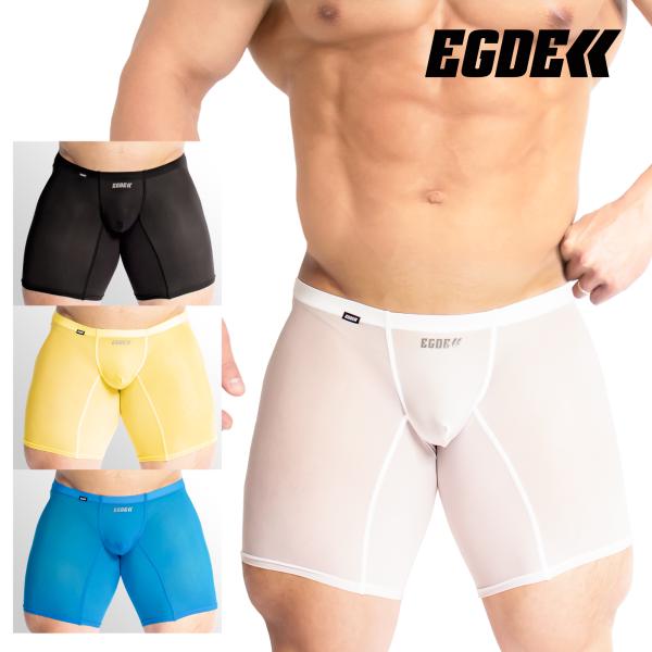 軽やかな気候にぴったりのフル透けスタイル『FROST γ』スーパーローライズ ロングボクサーが登場です。シンプルなホワイト、ブラックに、フレッシュなブルー、イエローのカラーをピックアップ！フロントにはグレーのロゴをシリコンプリントを施しまし...