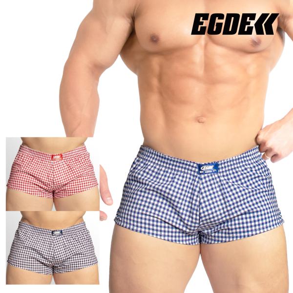 【発売日：2025年06月27日】無地より可愛い。柄よりスマート。『GINGHAM CHECK』スーパーローライズ トランクスが登場。ブルー、レッド、ネイビーの個性が映える3色展開フロントにあしらったEGDEのタグが大人の遊び心を演出します...