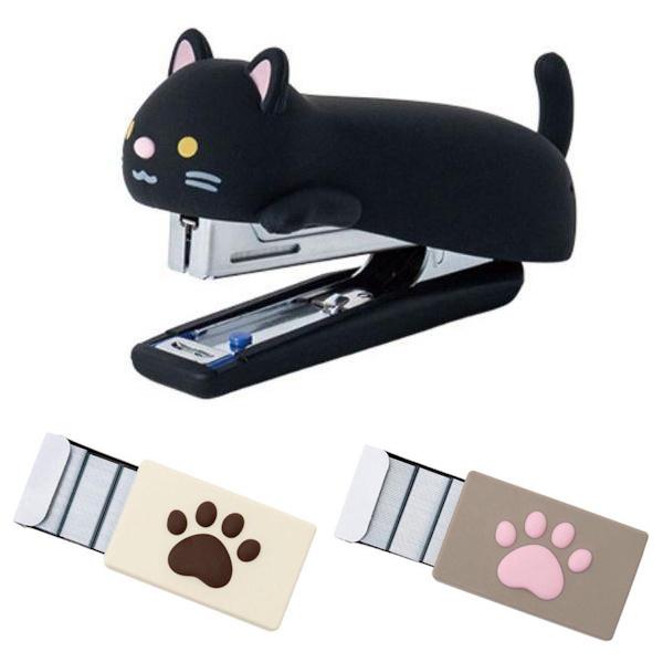 こちらの商品は下記3種類各1点、合計3点セットです<br>・シリコンカバーホッチキス しりこん くろねこ<br>・ホッチキス針+シリコンカバー しりこん ねこのあし ピンク<br>・ホッチキス針+シリコン...