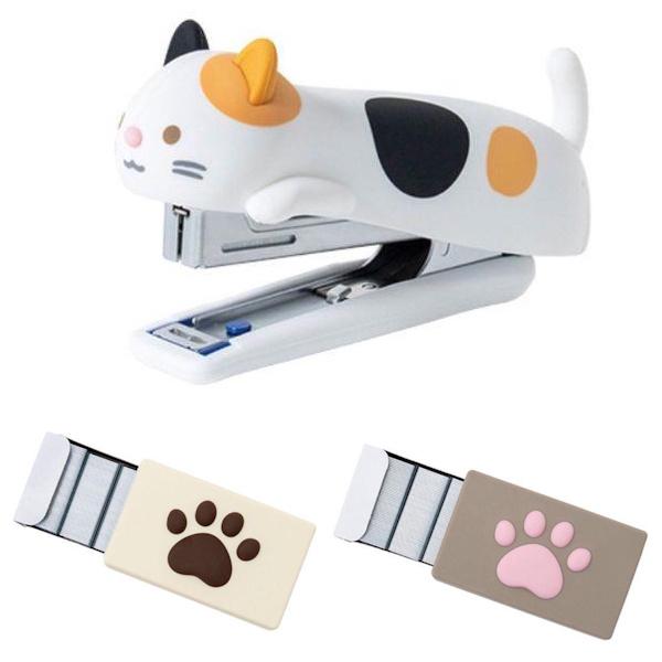 こちらの商品は下記3種類各1点、合計3点セットです<br>・シリコンカバーホッチキス しりこん くろねこ<br>・ホッチキス針+シリコンカバー しりこん ねこのあし ピンク<br>・ホッチキス針+シリコン...