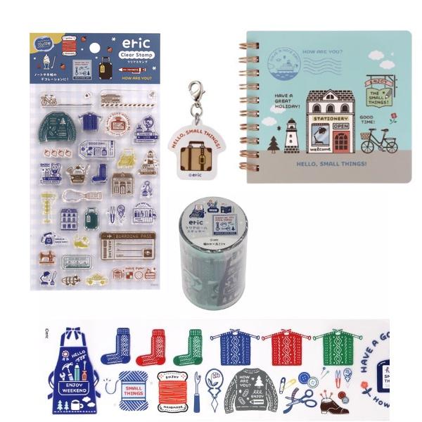 こちらの商品は下記3種類各1点、合計3点セットです<br>・チャーム付ミニノート<br>・クリアスタンプ<br>・クリアロールステッカー<br><br>ノートサイズ：W108×H9...