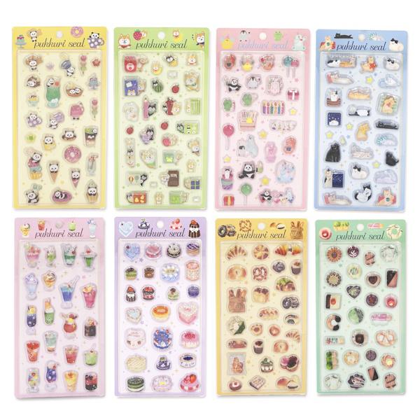 選ぶのがたのしい、どうぶつ柄と食べ物柄の全8種類<br>シール帳はもちろんのこと、スマホケースに貼っても可愛いです<br><br>パッケージサイズ：W100×H200mm<br><br&...