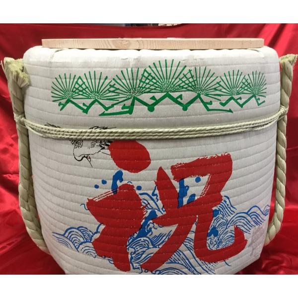 樽酒、ステンレスボウル入り飾り樽、菰被り樽酒鏡開き出来ます　4斗型祝鶴亀ステンレス桶付き飾り樽備品無し品切れの場合はこの樽はお届けに10日間要します。何度でも鏡開きが出来ます、料亭や式場様等  1台ご用意如何でしょう祝鶴亀4斗ステンレス桶(...